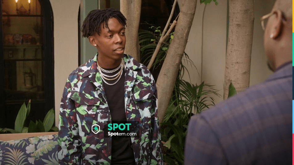 Kenzo Flower Work Shirt worn by Rap Sayjack (Keith Machekanyanga) as ...