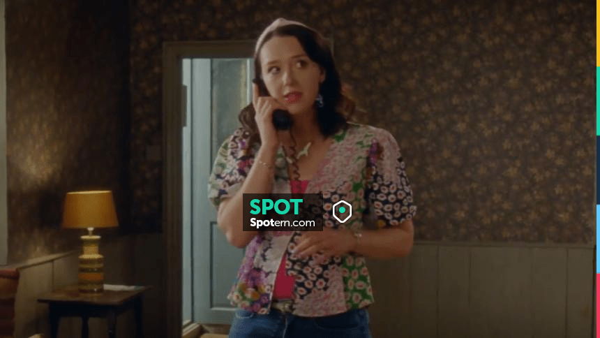 Topshop Mixed Floral Double Tie Top worn by Morwenna Newcross (Jessica ...