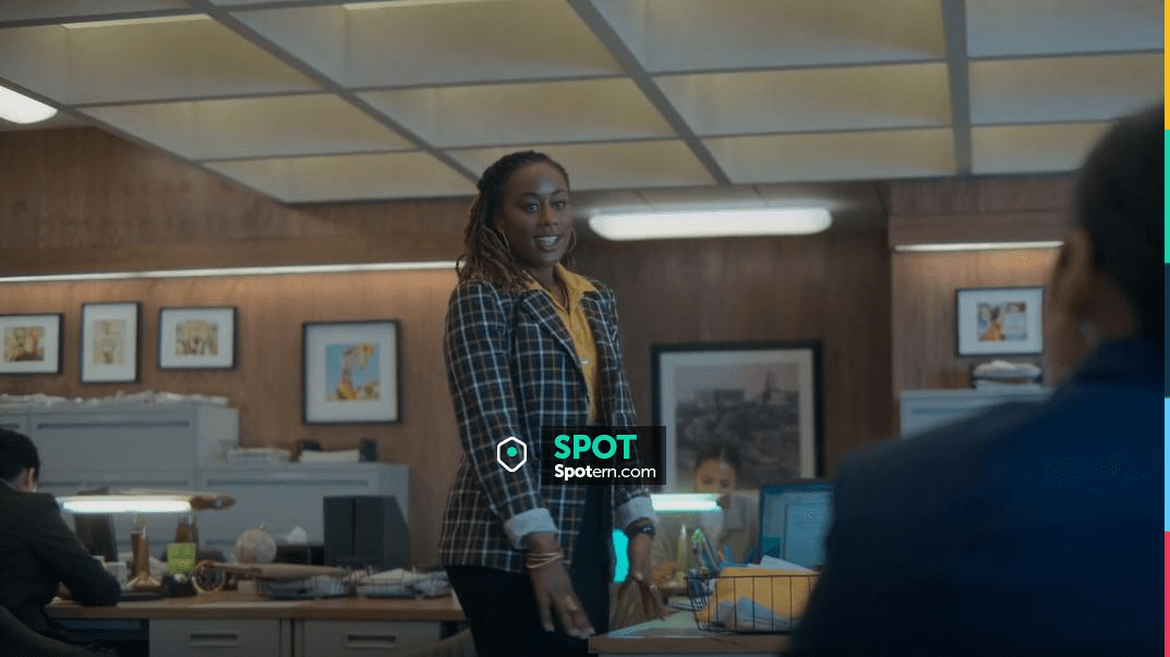 Maeve Oversized Plaid Equestrian Blazer worn by Malika Williams (Zuri Adele) as seen in Good ...