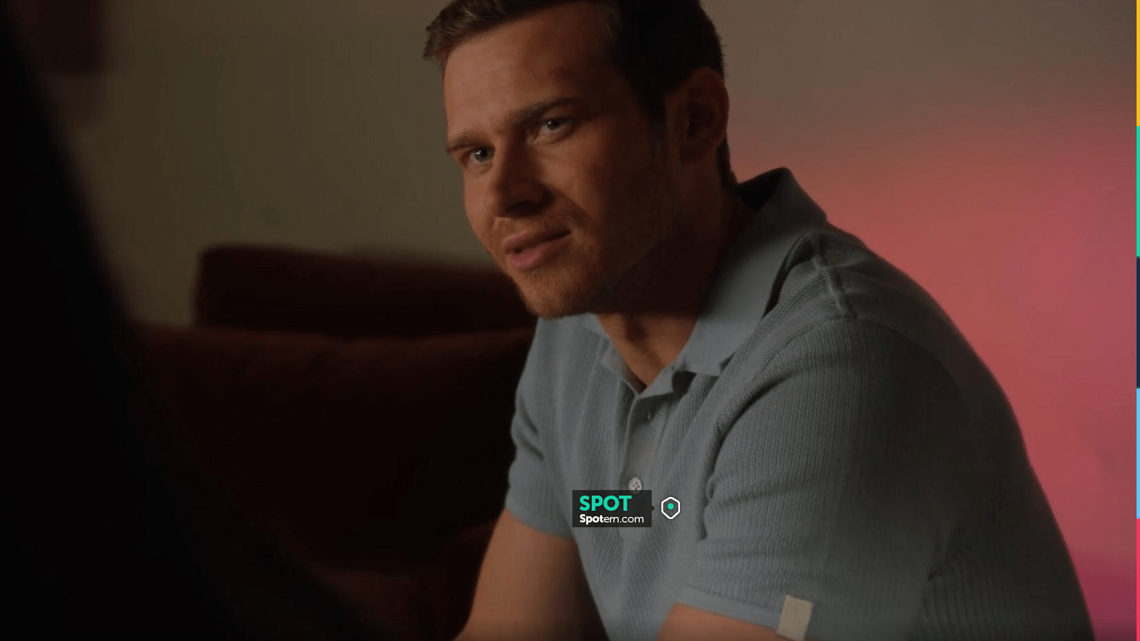 Rag & Bone Harvey Knit Polo Shirt worn by Evan 'Buck' Buckley (Oliver ...