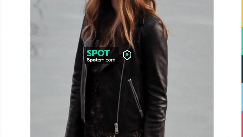 Motorcycle Leather Jacket worn by Ana de Armas on the set of Ghosted on ...