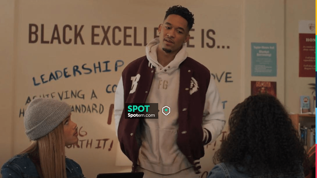 Fear of God Logo Print Pullover Hoodie worn by Damon Sims (Peyton Alex ...