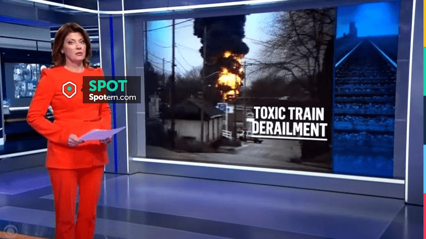 Veste en maillot Sportmax Stecca portée par Norah O’Donnell comme vu ...