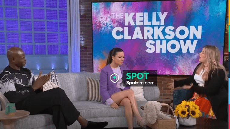 Maje Cropped Tweed Jacket worn by Miranda Cosgrove as seen in The Kelly ...