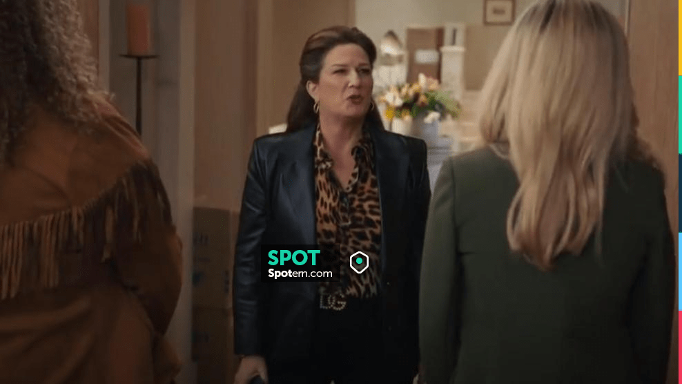 Stella McCartney Chee­tah Print Silk But­ton Up Blouse worn by ...