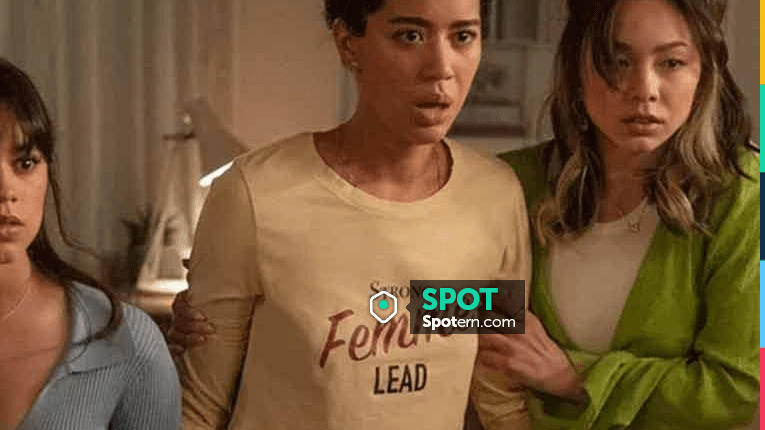 "Strong Femme Lead" t-shirt in yellow worn by Mindy Meeks-Martin ...