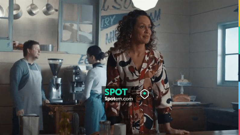 Zara Floral Satin Shirt Dress worn by Monica Hill (Samora Smallwood) as ...