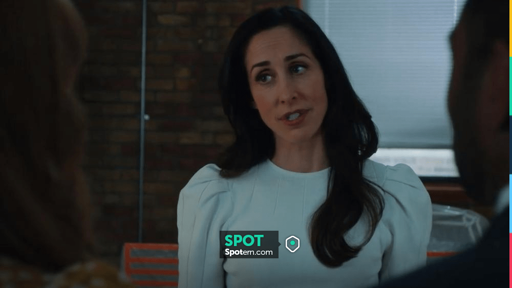 Velvey Puff Sleeve Dress worn by Kate Foster (Catherine Reitman) as ...