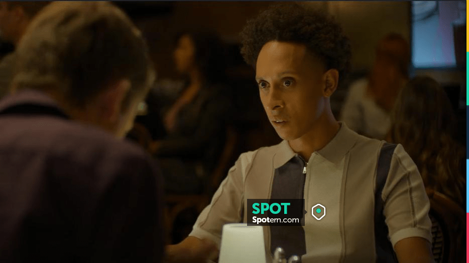 Reiss Her­ard Half Zip Stripe Po­lo Shirt worn by Malcolm (Aaron Branch ...