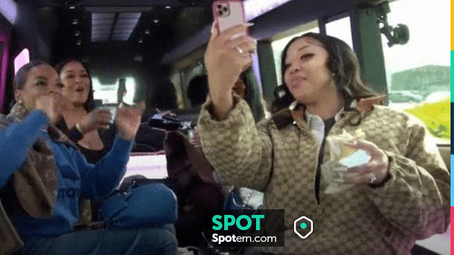 Gucci Reversible Khaki GG Jacket worn by Meeka Claxton as seen in ...