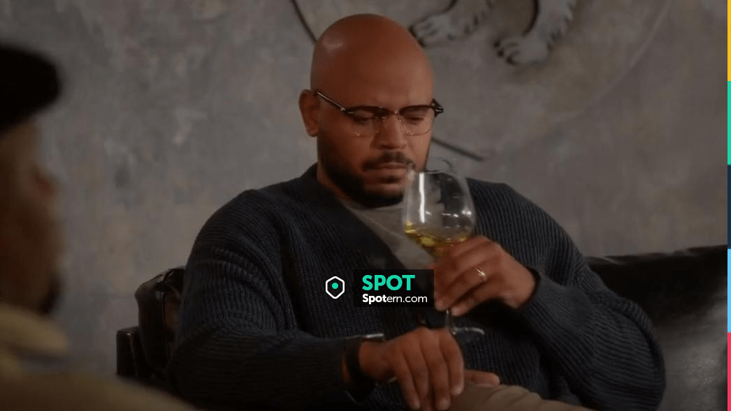 Everlane The No-Sweat Ribbed Cardi­gan worn by Wyatt (Justin Cunningham) as seen in Grand Crew ...