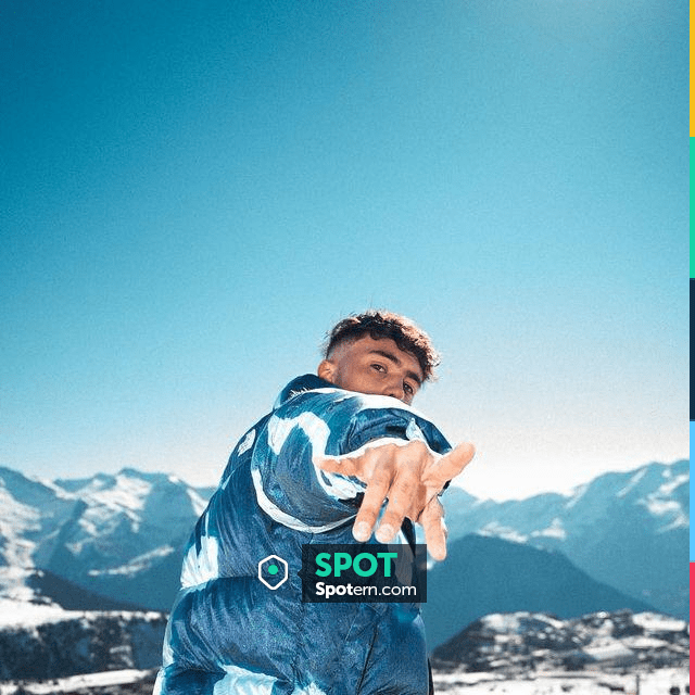 Blue and white jacket with faded effect worn by Inoxtag on @inoxtag's ...