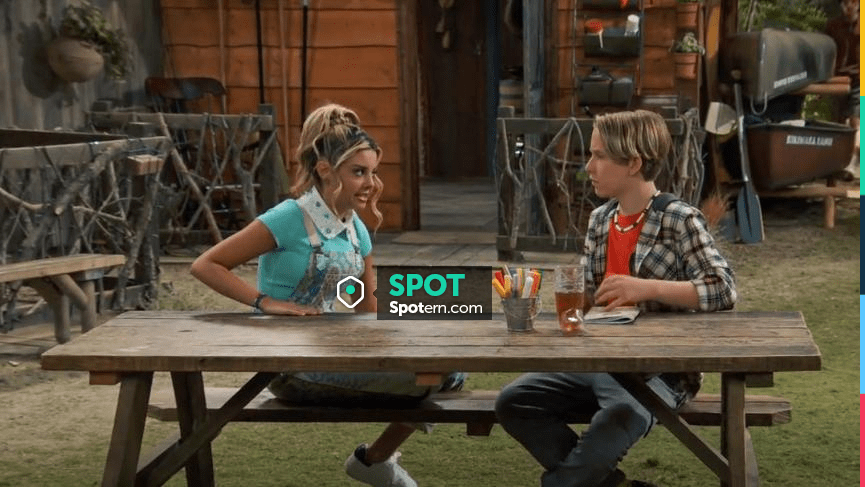 Pilcro Patch­work Over­alls worn by Destiny Baker (Mallory James Mahoney) as seen in BUNK'D ...