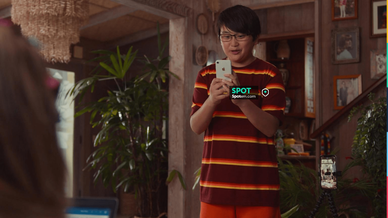 Oakley Striped t-shirt worn by Brian Patrick Kamealoha (Wes Tian) as ...