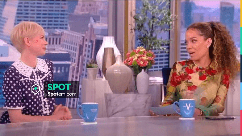 HVN Marie Lace-trimmed Polka-dot cotton-voile Mini Dress worn by Michelle Williams as seen in ...