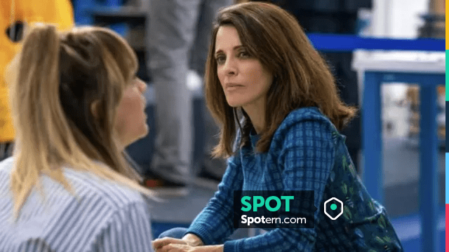 Tory Burch Blue Geometric Sweater worn by Carol Atkinson (Alanna Ubach ...