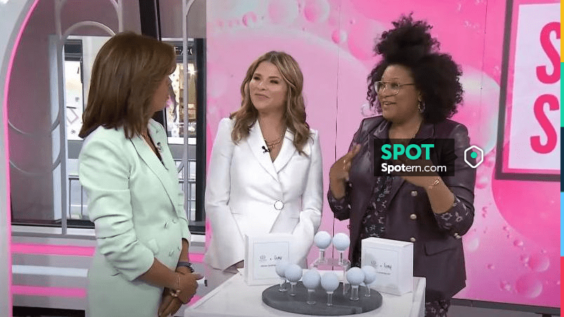 Express Faux Leather Double Breasted Novelty Button Blazer worn by ...