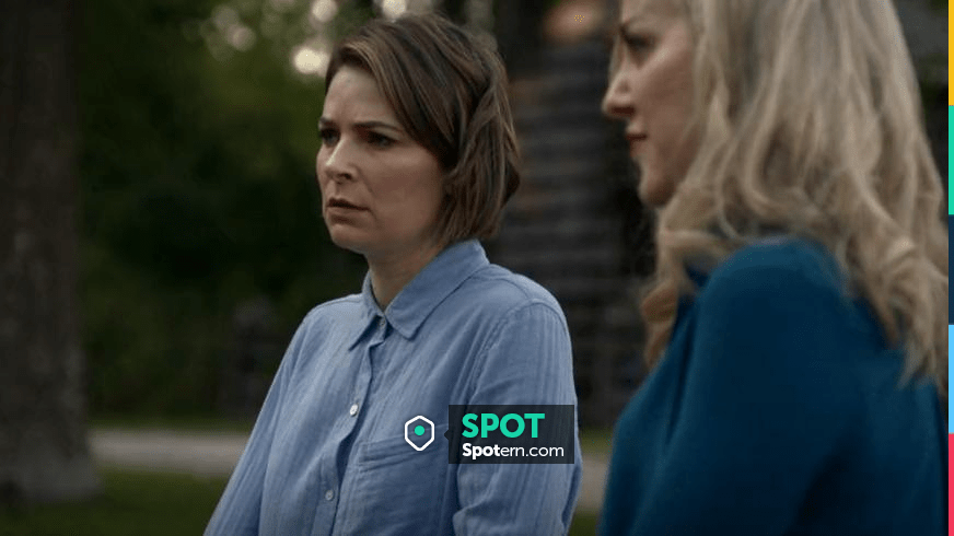 Rails Ellis Cotton Shirt in Aegean worn by Taylor Rentzel (MacKenzie ...