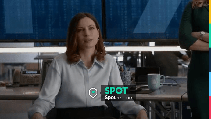 Theory Silk Button Down Blouse worn by Diana as seen in Bull (S06E16 ...