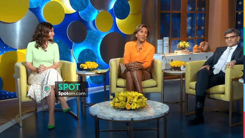 Alice + Olivia Floral Leather Midi Skirt worn by Rebecca Jarvis as seen ...