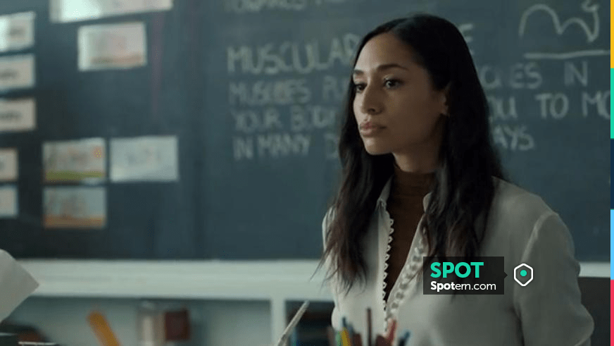 Club Monaco Helek Silk Shirt worn by Morgan Knight (Meaghan Rath) as ...