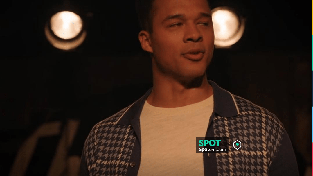 Todd Snyder Long Sleeve Houndstooth Plaid Polo worn by Chuck Clayton ...