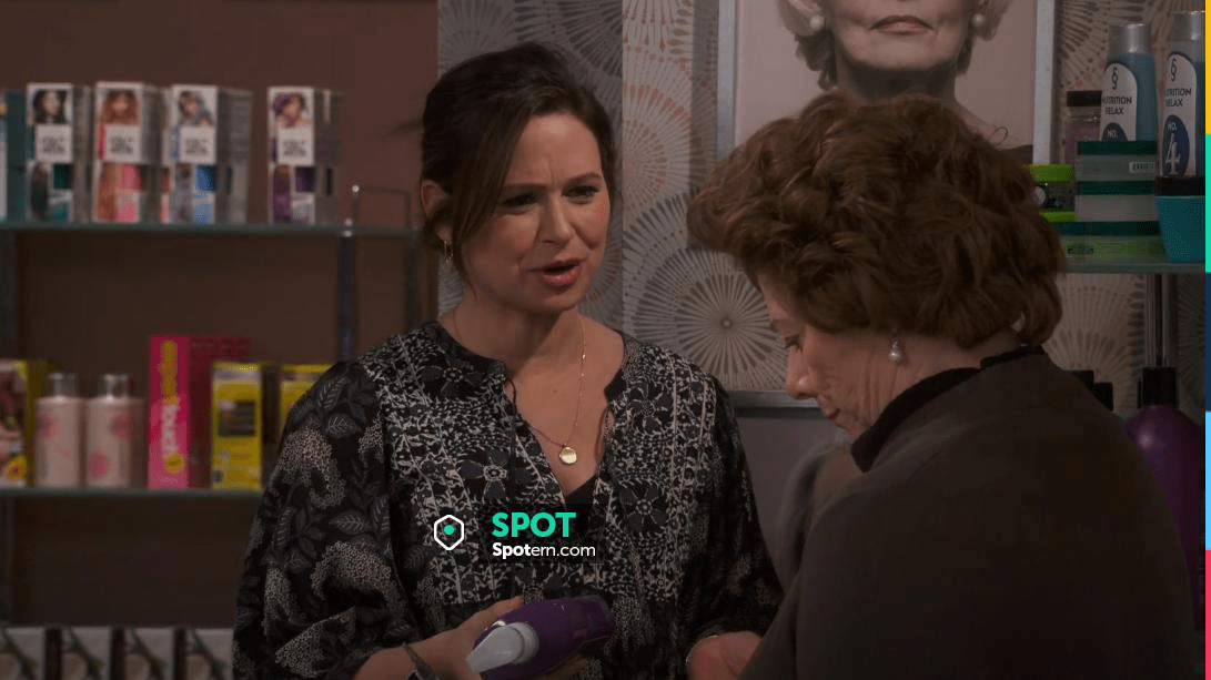 Ba&sh Floral-Print Tie-Front Dress worn by Jen (Katie Lowes) as seen in ...