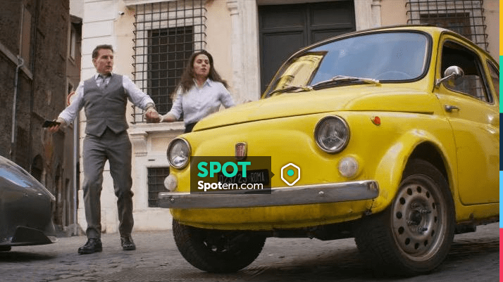 Yellow Fiat 500 driven by Ethan Hunt (Tom Cruise) as seen in Mission ...