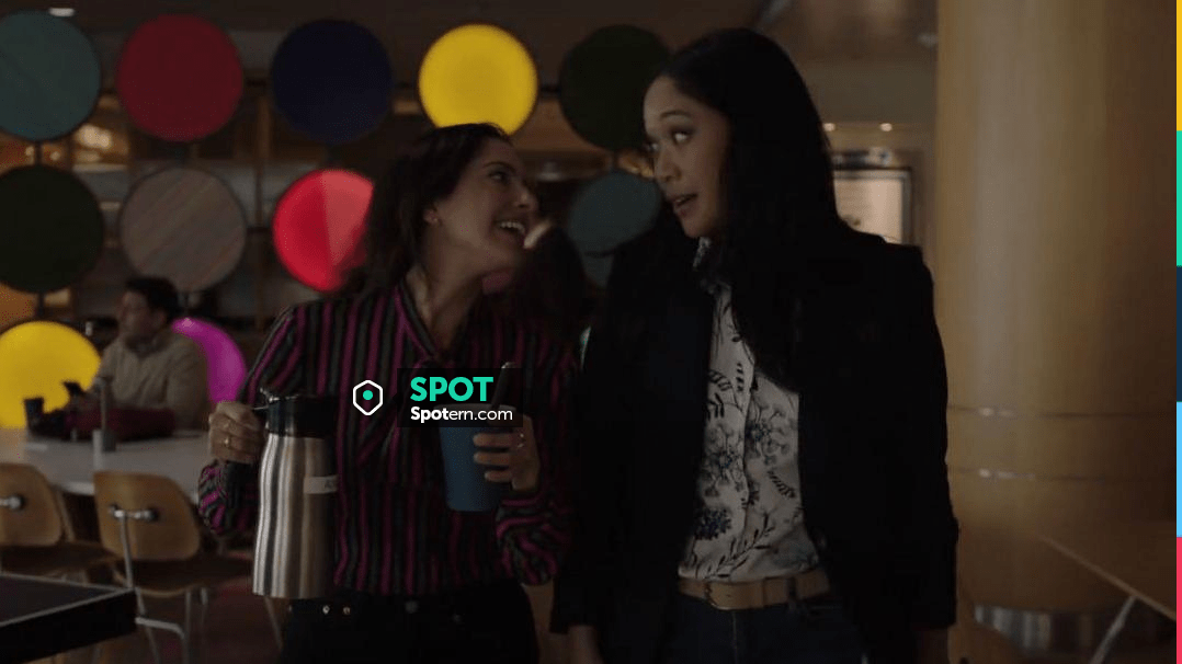 Akris Punto Stripe Tie Neck Silk Blouse worn by Addy as seen in 9-1-1 ...