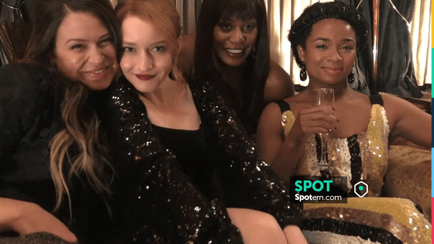 Staud Puli Sequin Stripe Jumpsuit In Buttercup worn by Neff (Alexis ...