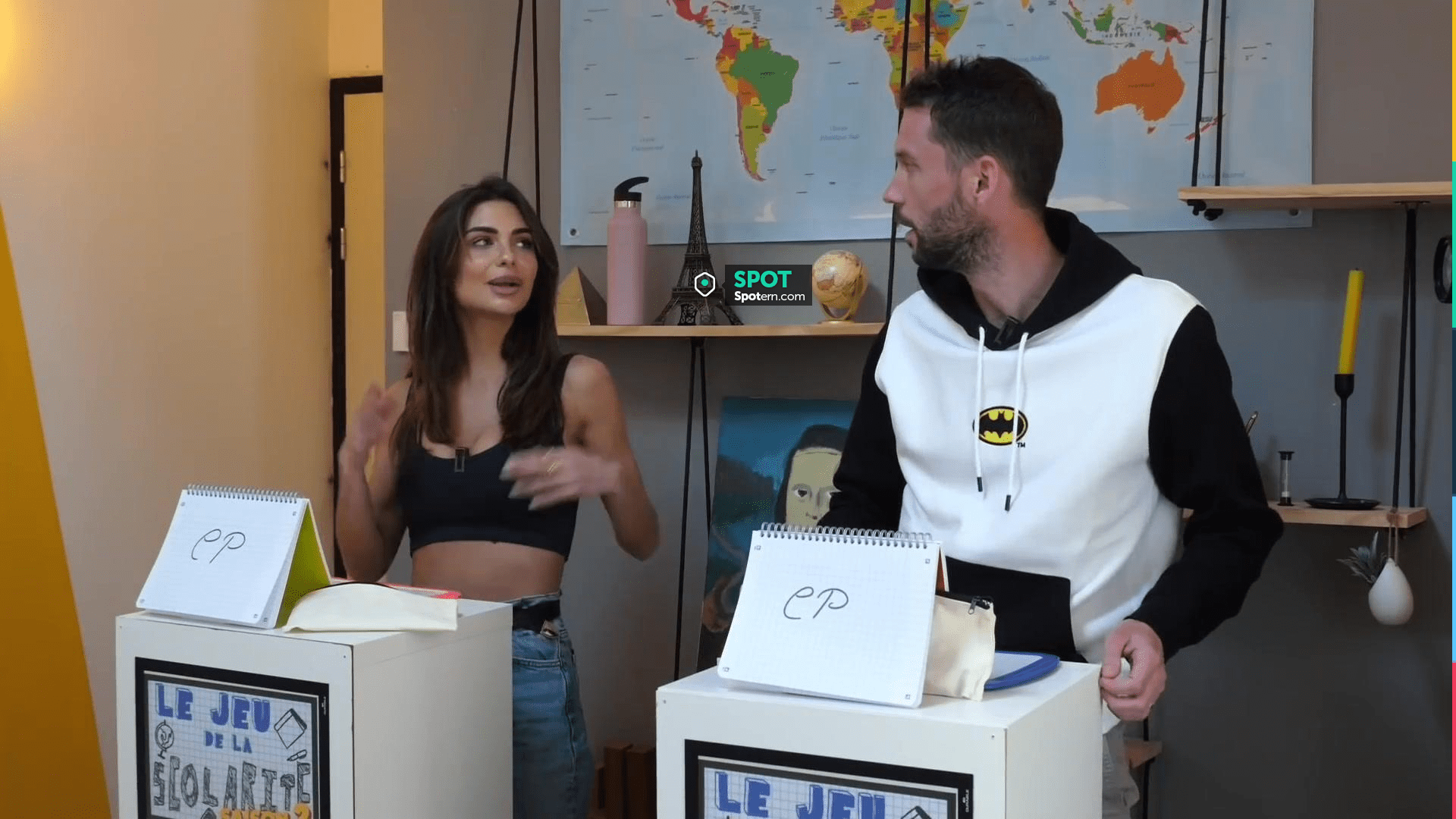 The Eiffel Tower statuette of Pierre Croce in the video The School Game ...