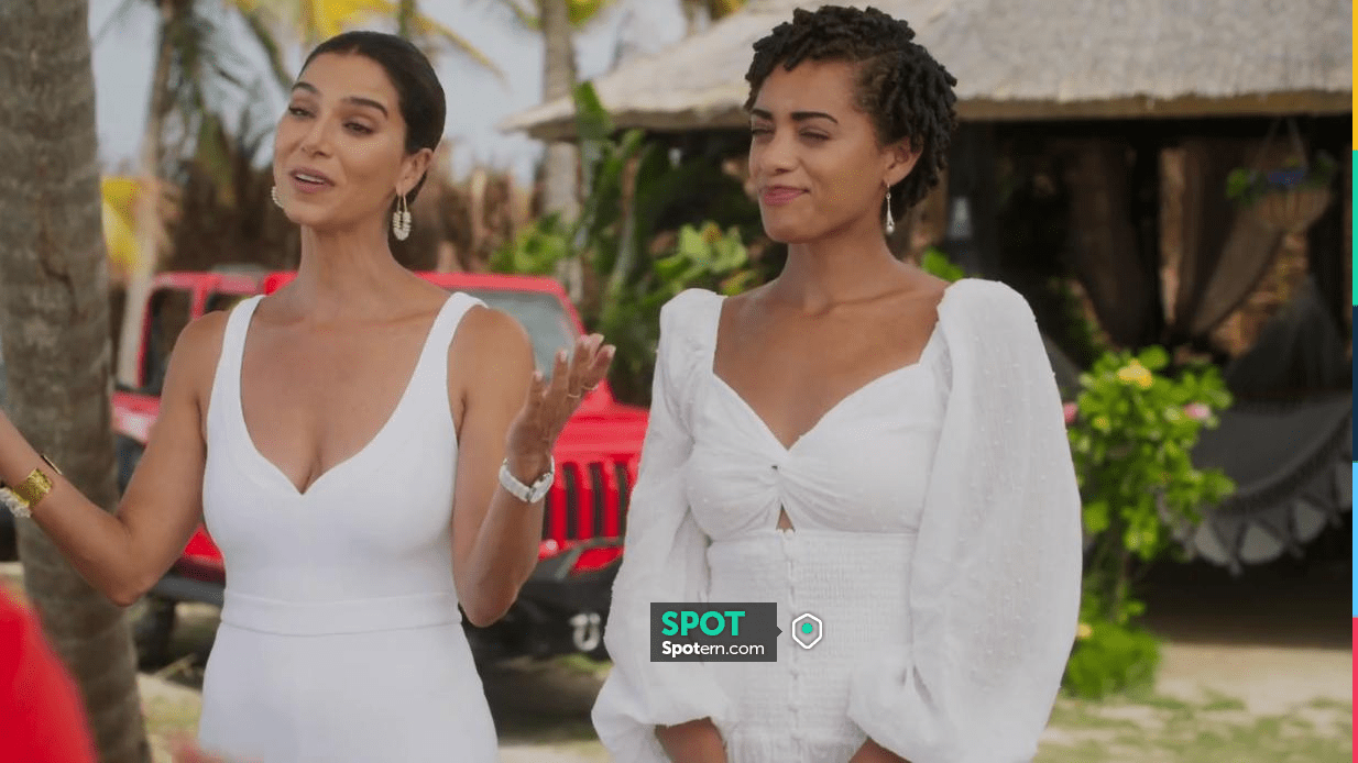 ASTR Long Sleeve Twist Bust Dress worn by Ruby Akuda (Kiara Barnes) as seen in Fantasy Island ...