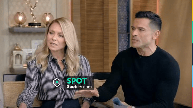 Saint Laurent Lavalliere Neck Blouse worn by Kelly Ripa as seen in LIVE ...