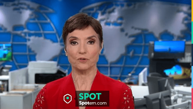 Elie Tahari Embroidered Sleeve Dress worn by Catherine Herridge as seen ...
