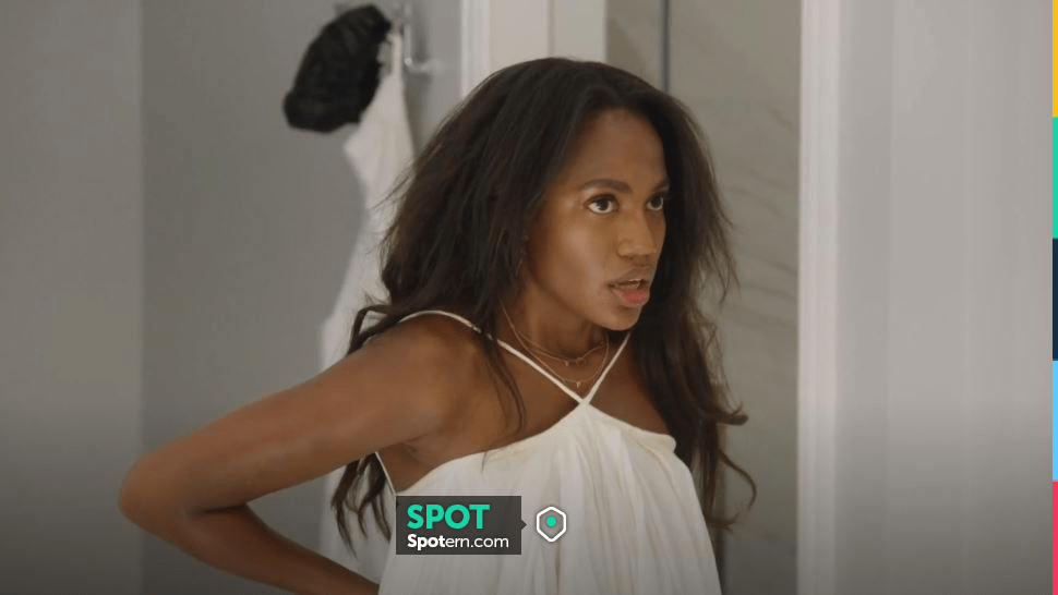 Jacquemus Halterneck Mini Dress worn by Gabby Prescod as seen in Summer ...