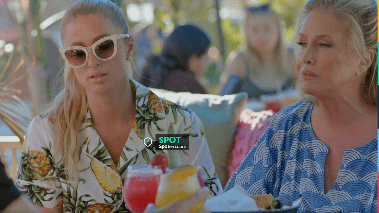 Oscar de la Renta Pineapple Print Romper worn by Paris Hilton as seen ...