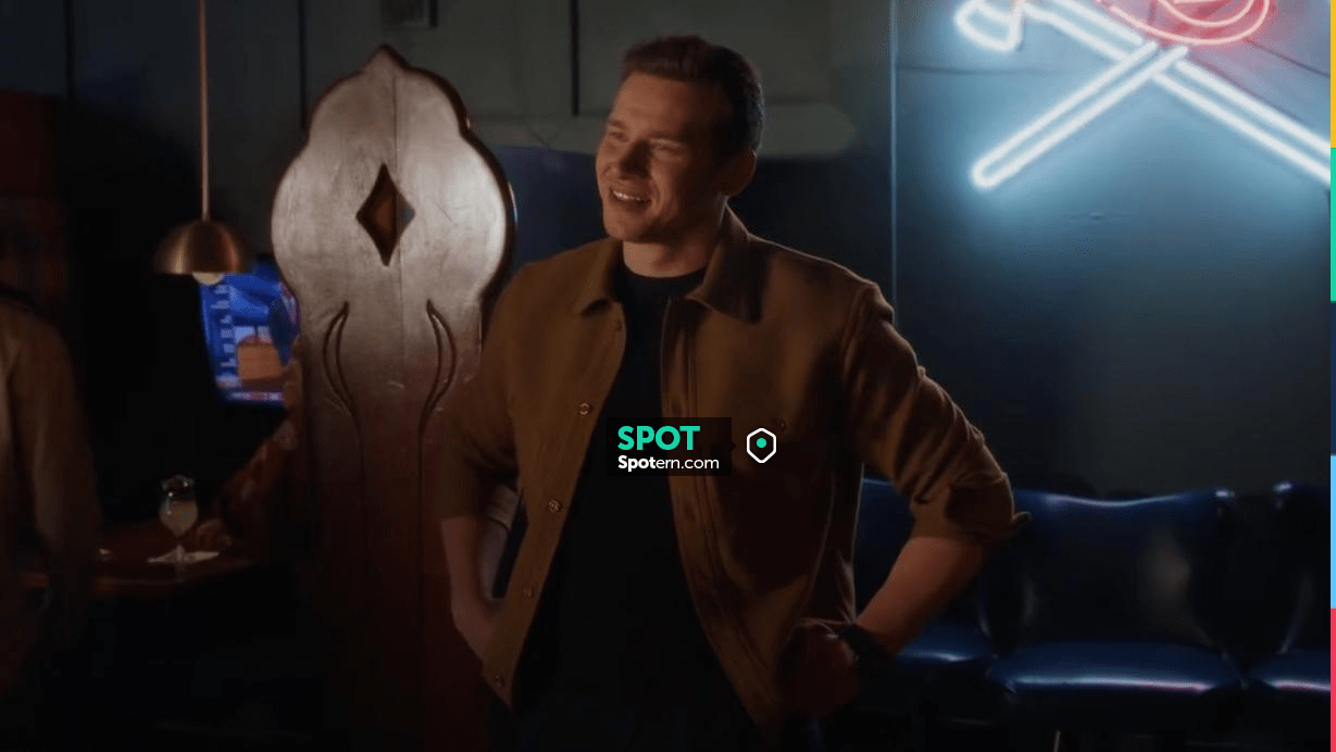 Sandro Clyde Wool Blend But­ton Up Shirt worn by Evan 'Buck' Buckley (Oliver Stark) as seen in 9 ...