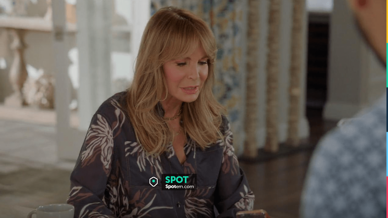 Brunello Cucinelli Flo­ral Print Silk Shirt worn by Gwen Adams (Dina ...