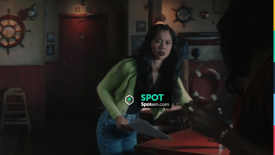 Asos Lo­la May Fluffy Knit Cardi­gan worn by Georgia 'George' Fan (Leah ...