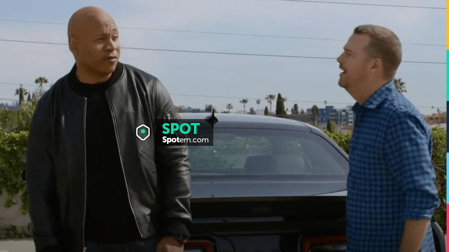 John Elliott Leather Bomber Jack­et worn by Sam Hanna (LL Cool J) as ...