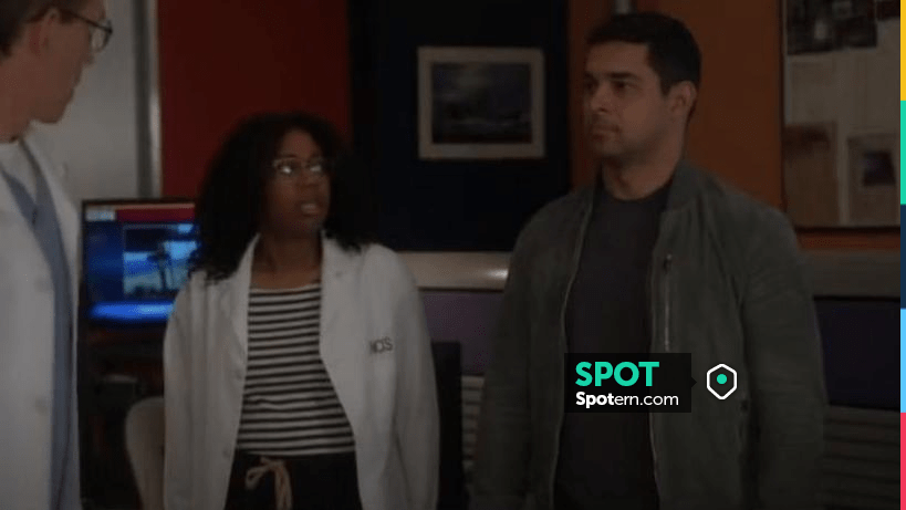 All Saints Kem­ble Suede Bomber Jack­et worn by Nick Torres (Wilmer ...