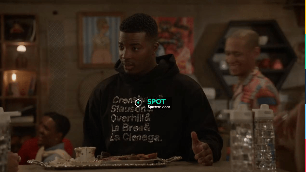 Black Beverly Hills Embellished Hoodie worn by Spencer James (Daniel ...