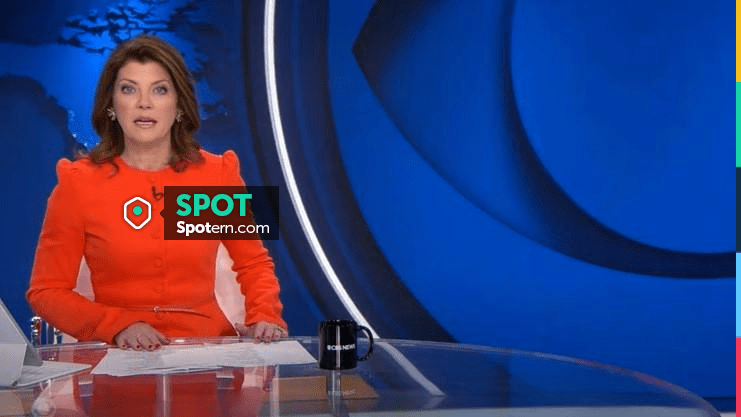 Sportmax Stecca Jersey Jacket worn by Norah O'Donnell as seen in CBS ...