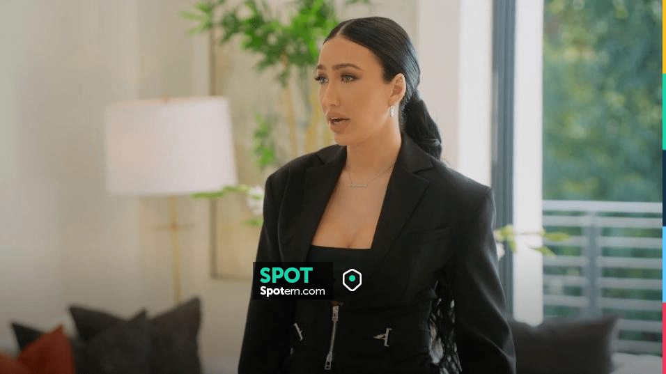 Victoria Beckham Black Strap Ban­deau Tank Top worn by Bre Tiesi as ...