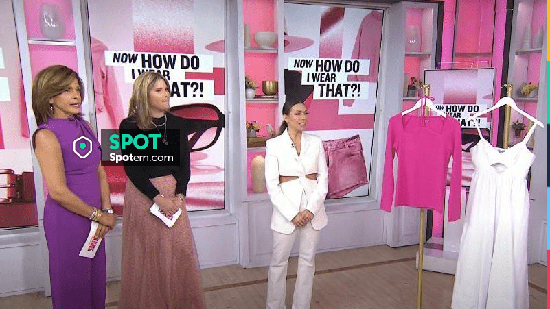 Black Halo Corrine Draped Bodice Wide Leg Jumpsuit worn by Hoda Kotb as ...