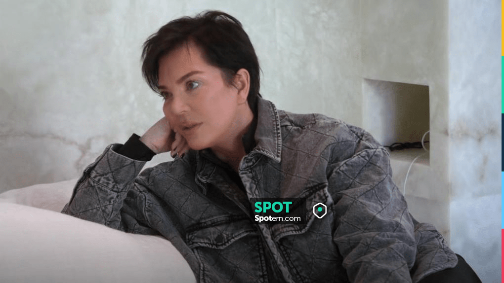 Good American Quilted Denim Jacket worn by Kris Jenner as seen in The ...