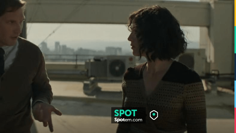 Diane Von Furstenberg Metallic Striped Wrap Sweater worn by Alex ...