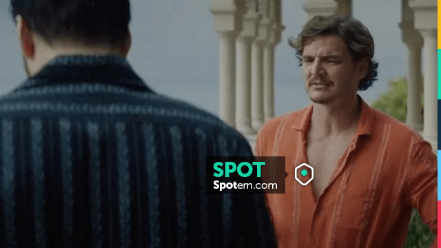 Red shirt with stripes worn by Javi Gutierrez (Pedro Pascal) in The ...