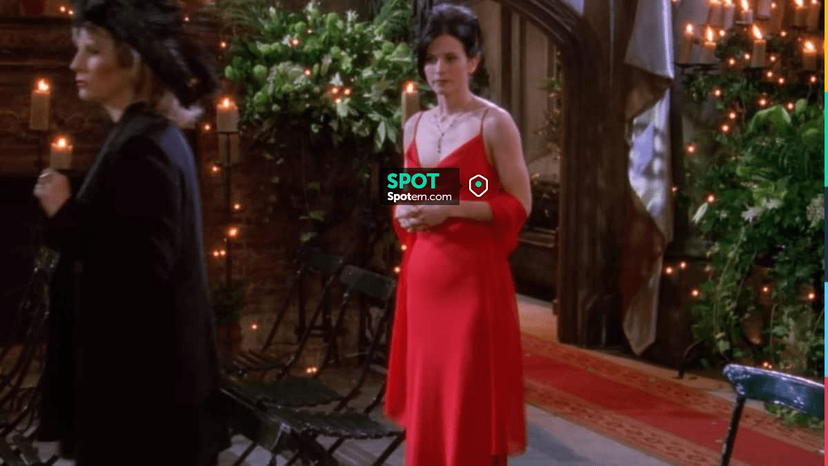 Hello Molly Red Spaghetti Strap Maxi Dress worn by Monica Geller ...