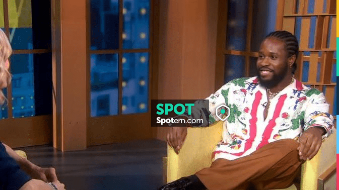 Bode Garden State Printed Linen Shirt worn by Shameik Moore as seen in ...